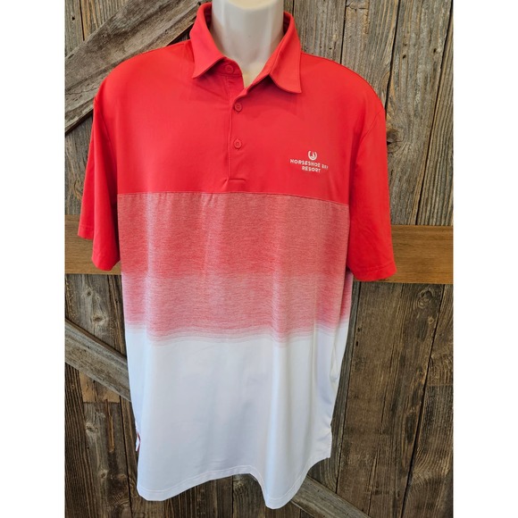 adidas | Shirts | Adidas Ombre Colorblock Golf Polo W Club Logo Sz Xl ...
